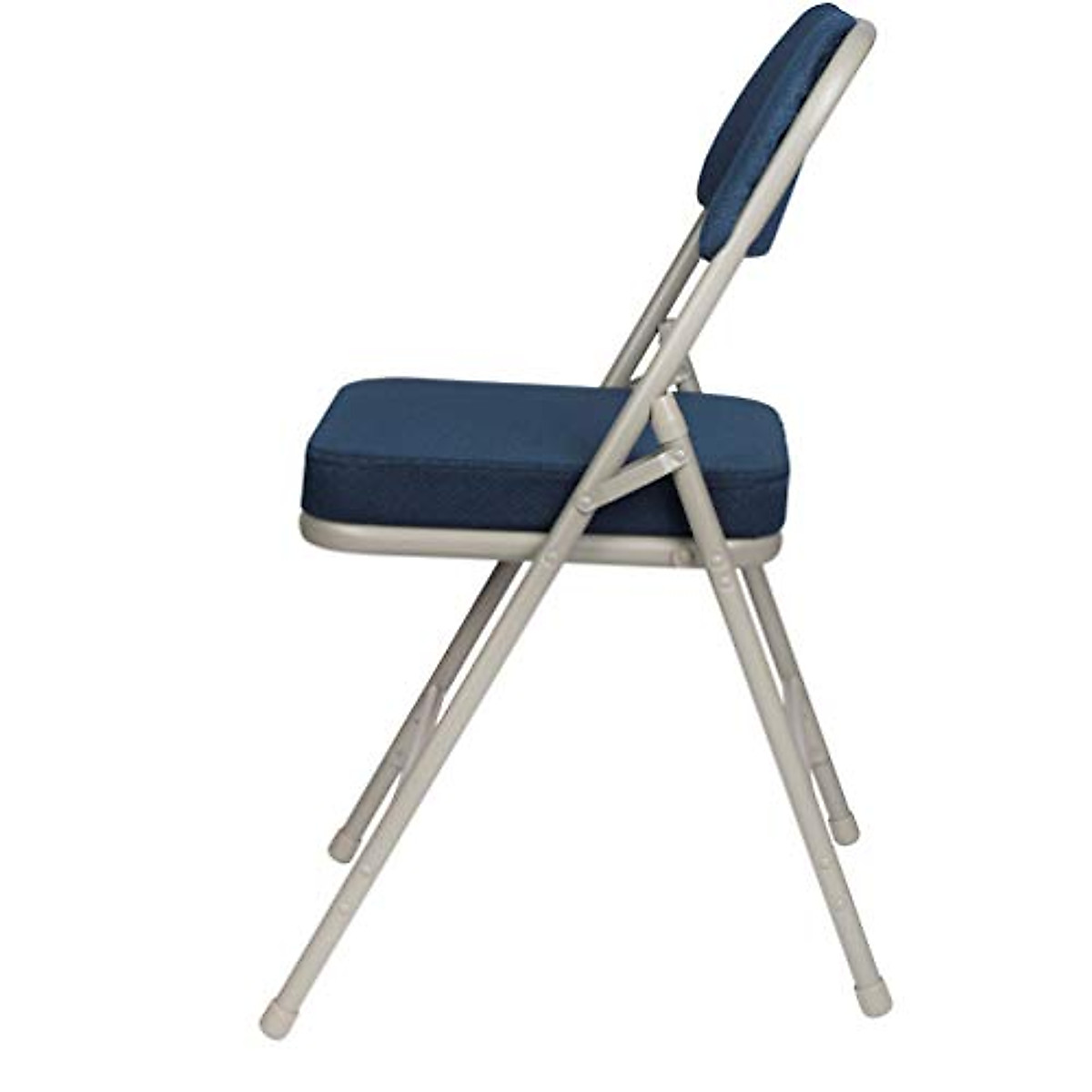 OEF Furnishings 2 Pack Fabric Upholstered 2" Cushion Folding Chair, Blue