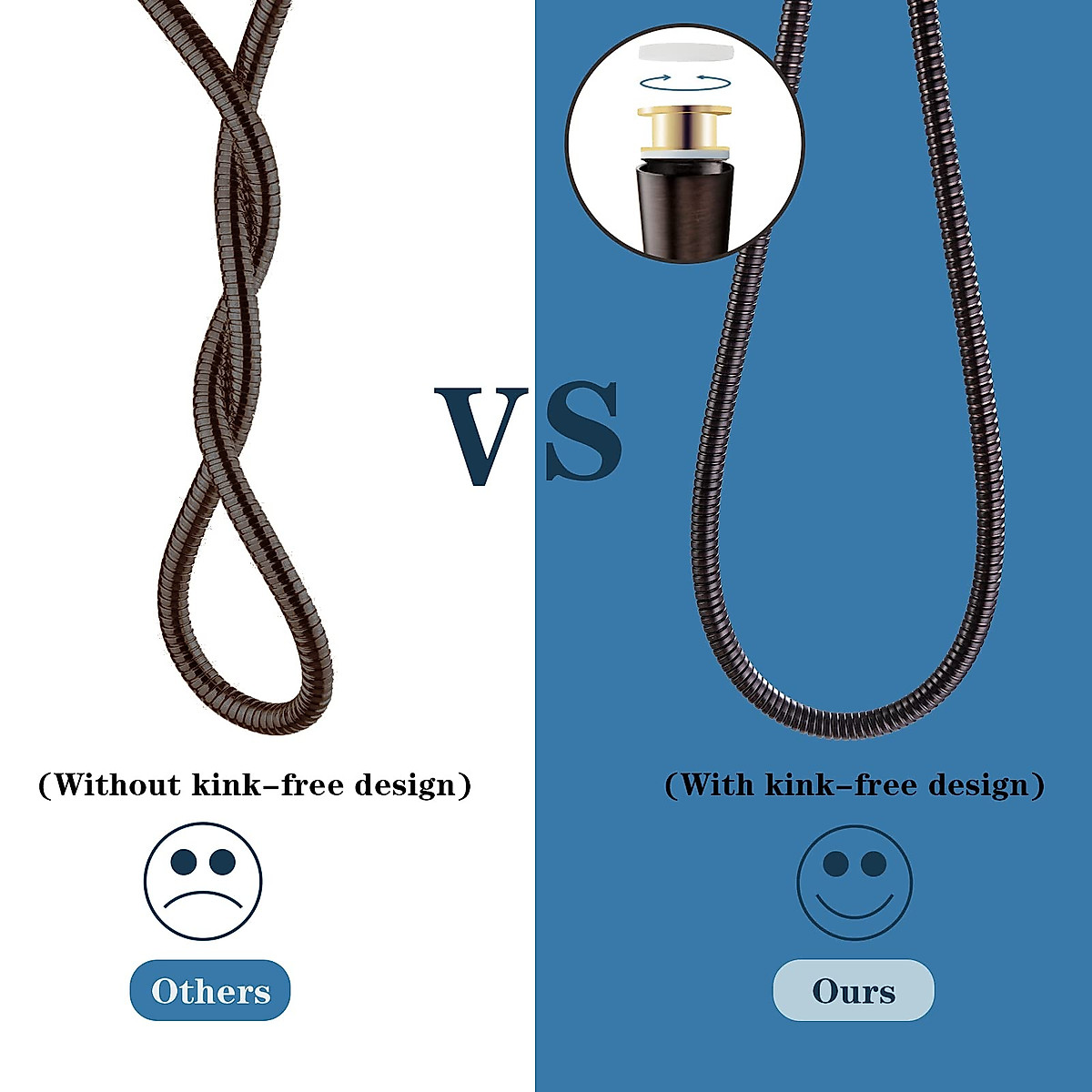 BRIGHT SHOWERS Shower Hose For Hand Held Shower Heads, 69 Inches Cord Extra Long Stainless Steel Hand Shower Hose, Ultra-Flexible Replacement Part with Brass Insert, Oil Rubbed Bronze