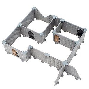 Mini Ruins Dungeon Kit - Dungeon Castle Cavern Terrain for RPGs, Dungeons & Dragons (DND), Pathfinder, War Gaming, and More! - by DCD (21+pcs, 0.6sqft, 4rooms)