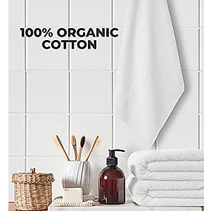 Filament Alley 6 Pack Bath Towel Set 22x44 Luxury Cotton Towels Ideal for Pool Gym Spa Hotel Shower Home Bathroom Towels Absorbent Lightweight Soft White