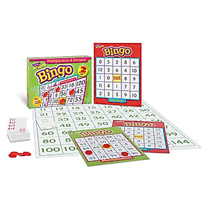 Trend Enterprises: Multiplication & Division Bingo Game, Exciting Way for All to Learn, 2 Games in One! Play 8 Different Ways, Great for Classrooms and at Home, 2 to 36 Players, for Ages 9 and Up