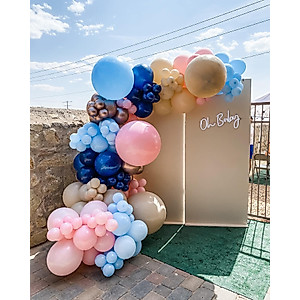 AJOYEGG Baby Blue Balloons Macaron Light Blue Balloon 100pcs 5+12+18Inch, Pastel Blue Party Balloons Garland Kit for Birthday Baby Shower Gender Reveal Wedding Bridal Shower Decoration