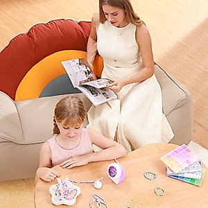 Tilhumt Clay Bead Spinner, Electric Bead Spinner for Jewelry Making, Friendship Bracelets Maker with Needle and Elastic String, Gift for Girls, Patent Design, Purple (Beads Not Included)