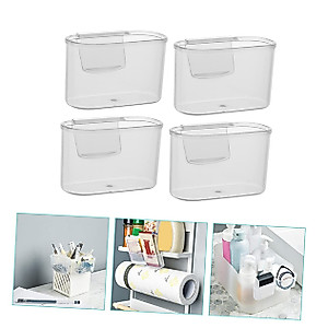 Zerodeko 4pcs Box Refrigerator Side Door Box airtight food storage container rack organizer tea bag container kitchen seasoning rack shelf bracket pallet organizer Office Supplies Hanging