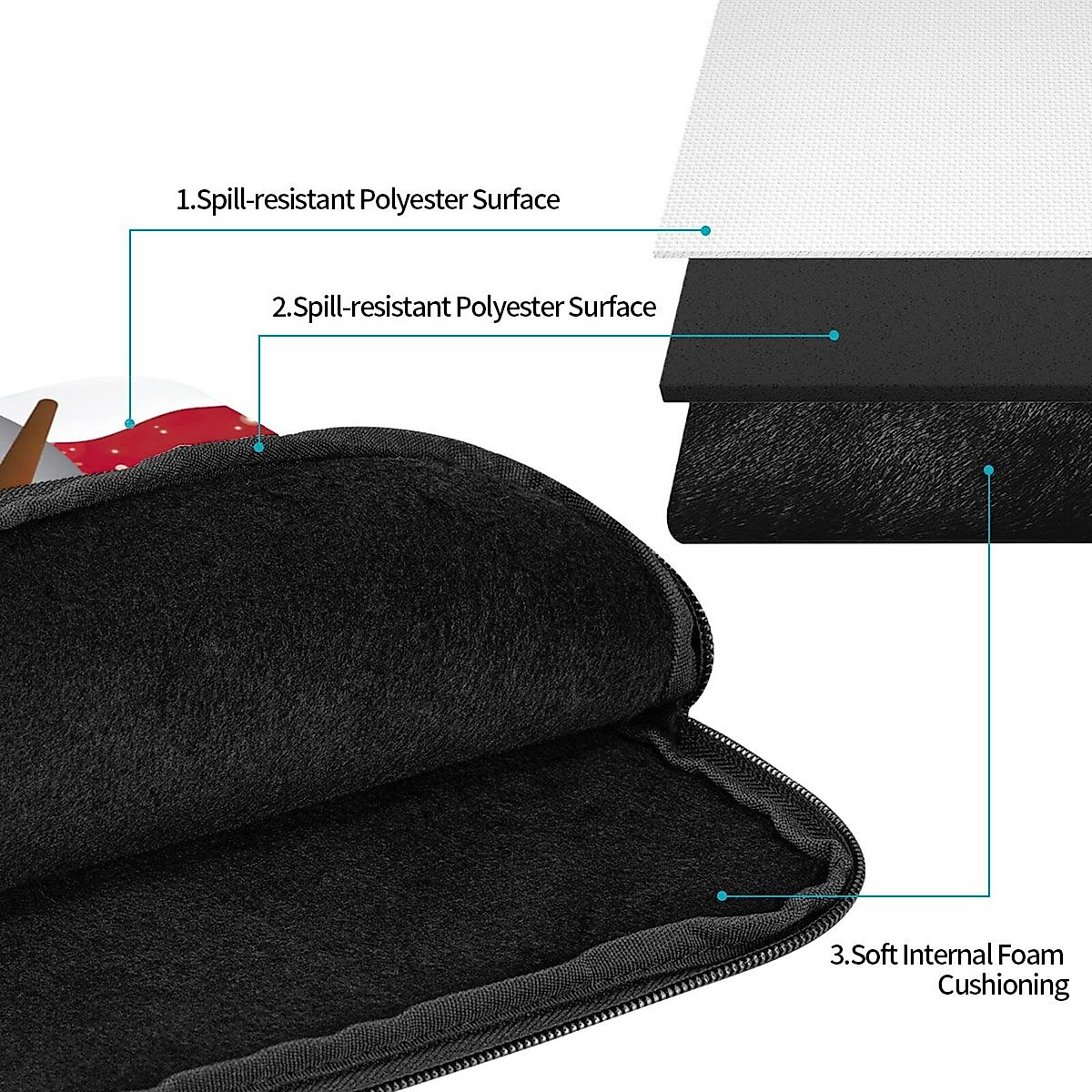 Red Merry Christmas Snowman Decor 13 inch Portable Laptop Sleeve Compatible with MacBook Air Notebook Computer Case for Men Women College School Students