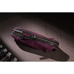 Alta Andina Pen & Pencil Case | Eco Pouch – Recycled Plastic Thread & Our Vegetable Tanned Leather | School & Office Supplies, Makeup, & Art Bag (Burgundy)