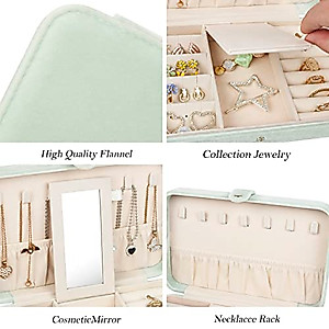 GUKA Plush Velvet Travel Jewelry Box Organizer for Women Girls Jewelry Holder for Earring Ring Necklace Jewelry Travel Organizer Small Jewelry Box