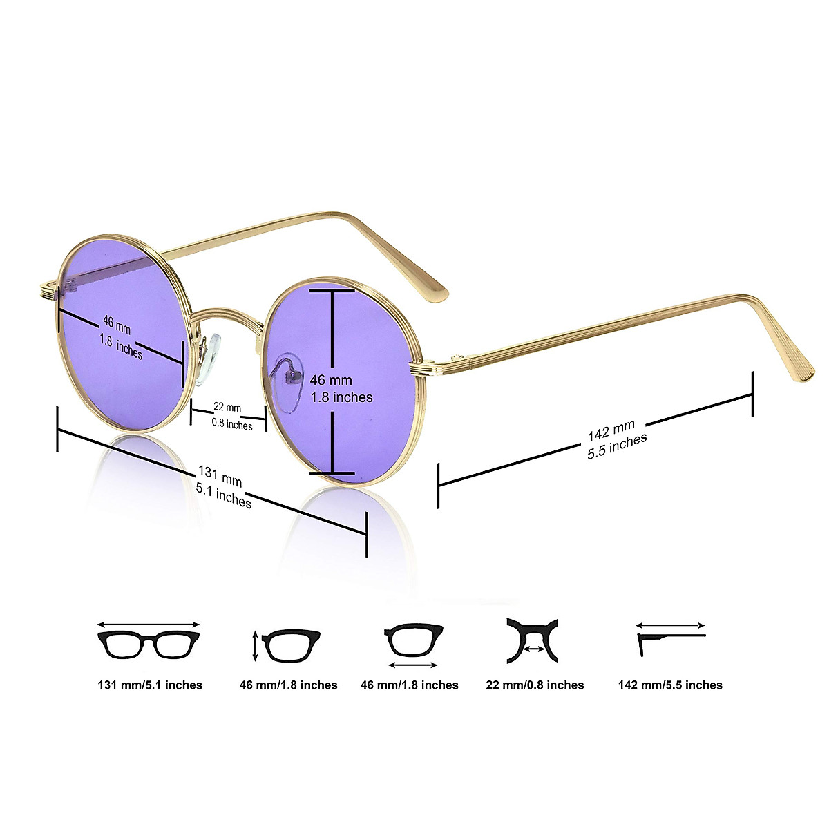 Green Sunglasses St Patrick's Day Glasses Women Hippie Lennon 70s Circle Round