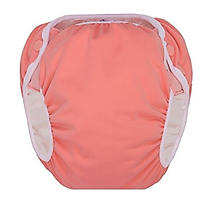 GroVia Reusable Waterproof Swim Diaper for Baby, Infant, and Toddler (Size 1: 10-19 lbs, Rose)