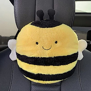 seemehappy Car Headrest Pillow, Cute Bee Neck Pillow for Car, Seat Belt Cover Shoulder Pad,Comfortable Soft Car Seat Pillow for Driving,Head Rest Cushion-Neck Pillow-1PCS