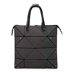 FOUCPOOM Geometric Luminous Purses and Handbags For Women Holographic Reflective Crossbody Bags Wallet Purse (Luminous Handbag)