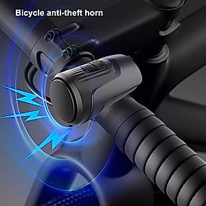 Electric Bike Bell, USB Rechargeable Battery 125db Anti-Theft Alarm Loud Electric Bike Horn for Adults Waterproof Bicycle Horn for MTB/BMX/Scooter/Road Cycling