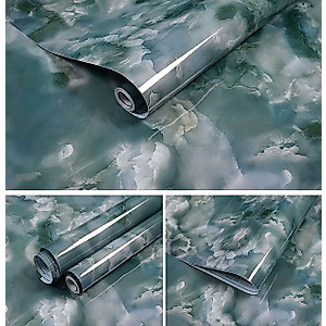 EBuyers Marble Paper for Kitchen, countertop Cover, Cabinet Paper, Shelf Liner Furniture Cover Made of PVC Easy to Remove Without Leaving Mark (11.8"x196", Sky Blue)