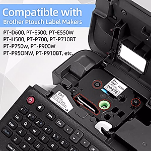 Labelife Compatible 24mm Label Tape Replacement for Brother P Touch TZe Tz Tape 24mm 0.94 Laminated White/Red/Blue/Yellow/Green for Brother Ptouch PTD600 PT-P710BT PTP750W Tape 1 inch, 5-Pack