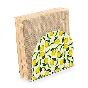 Napkin Holder, Clear Acrylic Paper Napkin Holders Tropical Plant Lemon Tissue Box Dispenser Stand Tabletop Space Saver Upright Napkin Towel Holders for Kitchen Restaurant Home Decor