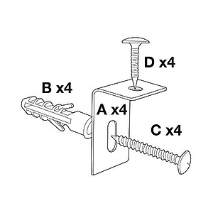 Luxor Home Office School Wall-Mounted Magnetic Dry Erase Whiteboard with Aluminum Frame - 36"W x 24"H