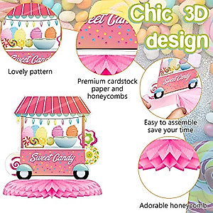 10 Pieces Candyland Party Decorations Candyland Table Centerpieces Candyland Table Decorations Candyland Honeycomb Centerpieces Candyland Decorations for Birthday Baby Shower Sweet Shop Party Supplies