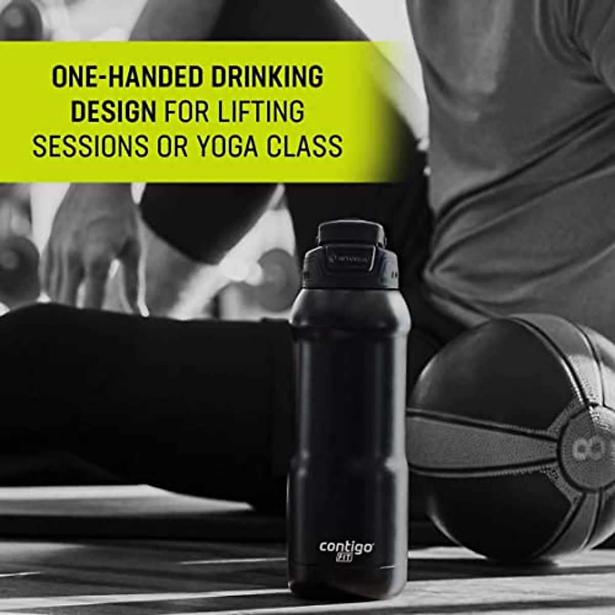 Contigo Fit Autoseal Water Bottle, 32 Oz, Licorice