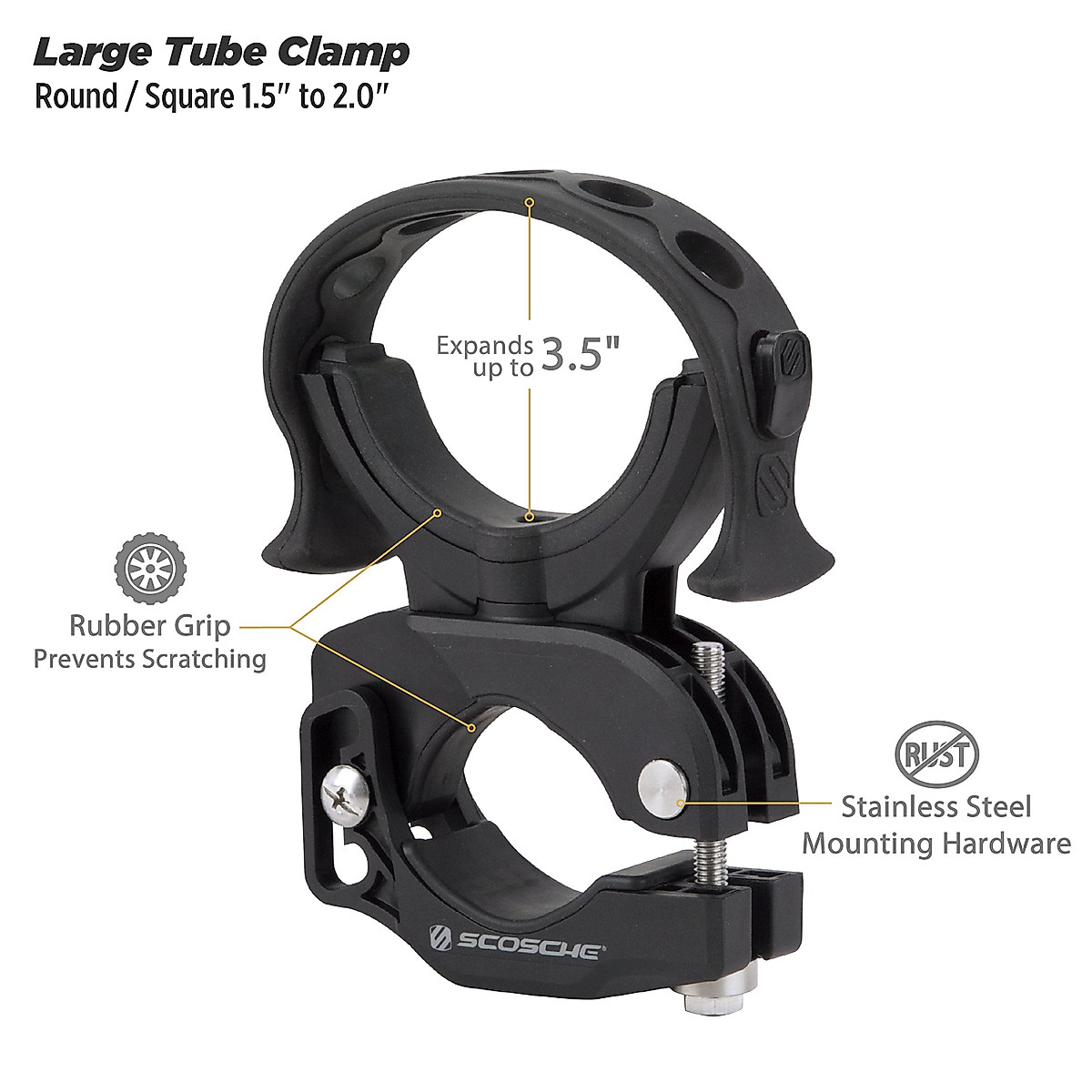 SCOSCHE PSM11003 TerraClamp Heavy Duty Fire Extinguisher and BoomBottle Universal Vehicle Mount, Small (Pack of 2),Black