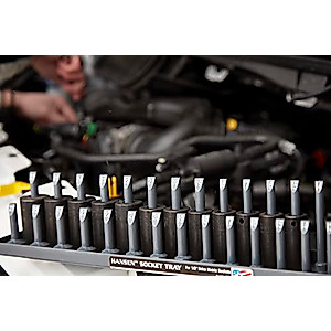 Hansen Global 92000 SAE & Metric, 2-Row Socket Tray Set - 6-Pieces, Red & Grey