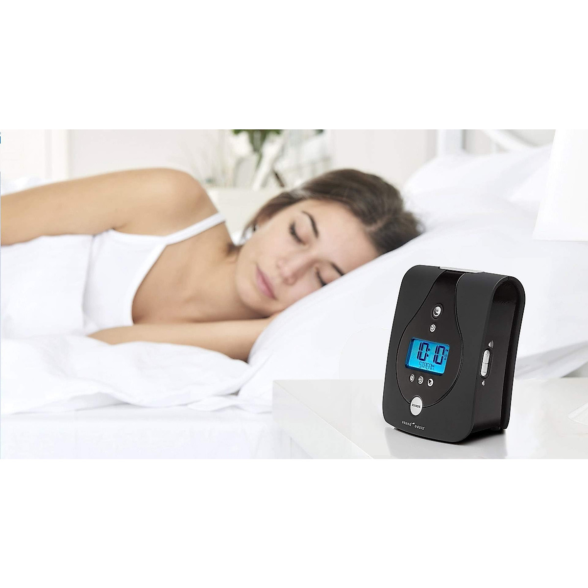 Sound Oasis Tinnitus Sound Therapy System, 24 Dr. Developed Sounds, Manage Tinnitus, Sleep Enhancement Lulls You to Sleep, Ear Ringing & Noise Relief, Privacy, Alarm w/Chime, Auto-Off Sleep Timer