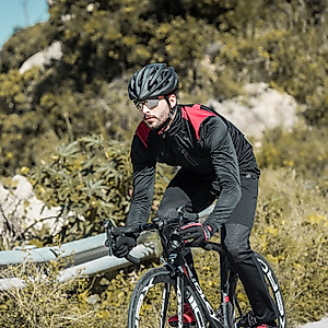 Santic Men's Cycling Bike Winter Jackets Windproof Fleece Thermal Warm UP Running Bike Bicycle Jacket Breathable Reflective Softshell Windbreaker