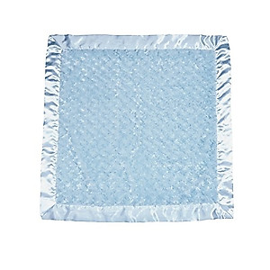 Bearington Baby Small Swirly Security Blankie (Blue) 16" x 16"