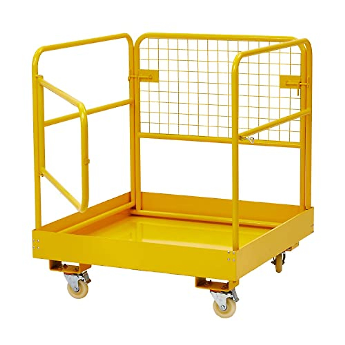 Forklift Safety Cage, 36"x36" inch Heavy Duty Collapsible Forklift Work Platform,1200LBS Capacity with 4 Universal Wheels, for Most Aerial Jobs
