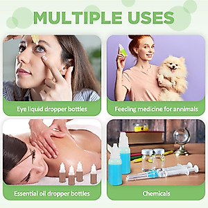 Uiifan 12 Pcs Plastic Squeezable Dropper Bottle Small Empty Liquid Dropper with Screw Cap Portable Eye Dropper Bottle with 2 Funnels 2 Droppers for Eye Drops Oils Saline Essence (White,20ml)