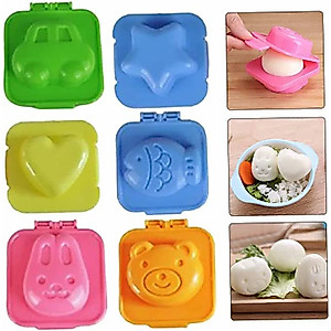 6 Pcs Cartoon Cute Boil Egg Fish Car Heart Shape Egg Sushi Rice Mould Decorating Fondant Cake Tool Cookery molds