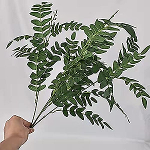 RIFNY Artificial Plants, Artificial Locust Tree Leaves 20.5 inch 3 Pack of Fake Green Shrubs Artificial Leaf, Faux Indoor Outdoor Greening for Home Garden Balcony Window Décor