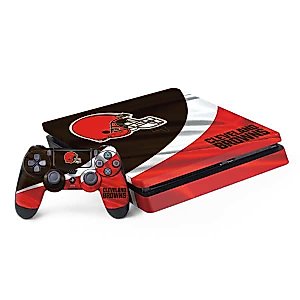 Skinit Decal Gaming Skin Compatible with PS4 Slim Bundle - Officially Licensed NFL Cleveland Browns Design