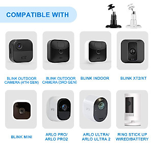 3rd & 4th Gen Blink Outdoor Camera Mounts, Aotnex All-New 360 Degree Adjustable Cover Surveillance Wall Mounts for Blink Outdoor Indoor Home Security Camera System (3 PCS, Black)