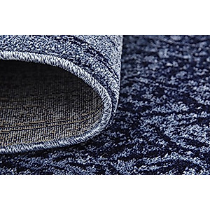 Unique Loom Del Mar Collection Area Rug-Transitional Inspired with Modern Contemporary Design, Rectangular 4' 0" x 6' 0", Blue/Navy Blue