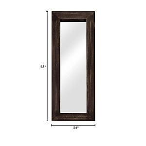 MAXYOYO Rustic Wood Floor Mirror Full Length, 63 x 24 Wall Mirror for Bathroom, Large Mirror Full Body Dressing Mirror for Living Room, Bedroom, Leaning Against Wall/Wall-Mounted Mirror