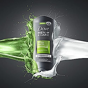 Dove Men+Care Body Wash for Men's Skin Care Extra Fresh Effectively Washes Away Bacteria While Nourishing Your Skin, 18 Ounce (Pack of 4)