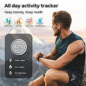 ZKCREATION Smart Watch for Women Men, Smart Watch for Android Phone, 1.69" Touch Screen Fitness Tracker, Lady Digital Watch, Smart Watch with Blood Pressure Monitor