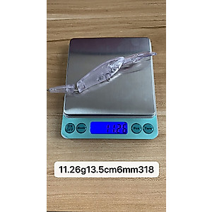 10PCS Unpainted Lure Blanks 11.26g 13.5cm with 6mm Free Fishing Eye Crankbait Simulation Blank Body Clear Hard Baits Trout Salmon Minnow Lure Popper Lures Topwater Freshwater 6mm 318