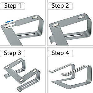 Urmust Laptop Stand for Desk Aluminum Computer Stand for Laptop Riser Holder Notebook Stand Compatible with MacBook Air Pro, Dell, HP, Lenovo Samsung, Alienware All Laptops 11-15.6"(Bluish Gray)