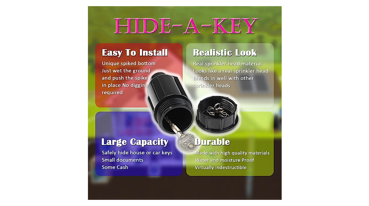 Vantasii Hide A Key Sprinkler Head: Secure Outdoor Key Hider
