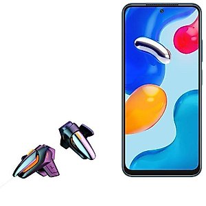 BoxWave Gaming Gear Compatible with Xiaomi Redmi Note 11S (Gaming Gear by BoxWave) - Touchscreen QuickTrigger, Trigger Buttons Quick Gaming Mobile FPS for Xiaomi Redmi Note 11S - Jet Black