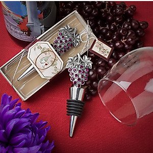 FASHIONCRAFT 1938 Vineyard Collection Wine Bottle Stopper, Bottle Stopper Favor, Gift Favor, Wedding Favor, Party Favor, Pack of 1