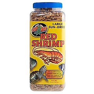 DBDPet Zoomed Large Sun-Dried Red Shrimp - Turtle Food - Includes Attached Pro-Tip Guide