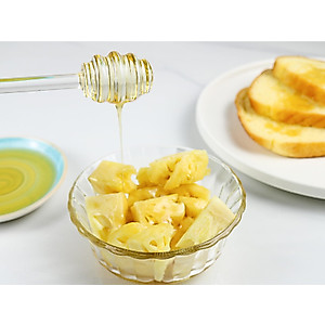 Glass Honey Dipper, 6 Inches Clear Drizzler for Honeypot, Honeycomb Spoon Mixing Stirrer, Honey Server for Honey Jar, Wedding Party Favors, 1 Pack, Dishwasher Safe