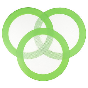 BESTonZON Silicone Baking Mats, 3-Pack Non-Stick Round Silicone Baking Sheet Liner,Reusable Heat Resistant Baking Pastry Sheets Round(Green)