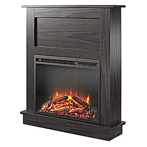 Ameriwood Home Ellsworth Fireplace with Mantel, Espresso