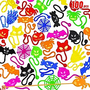 100PCS Halloween Sticky Hands Party Favors Treats Bags Toys for Kids,Bulk Halloween Toys for Halloween Goodie Bag Stuffers Basket stuffers Candy Bags Fillers Classroom Exchange Prizes