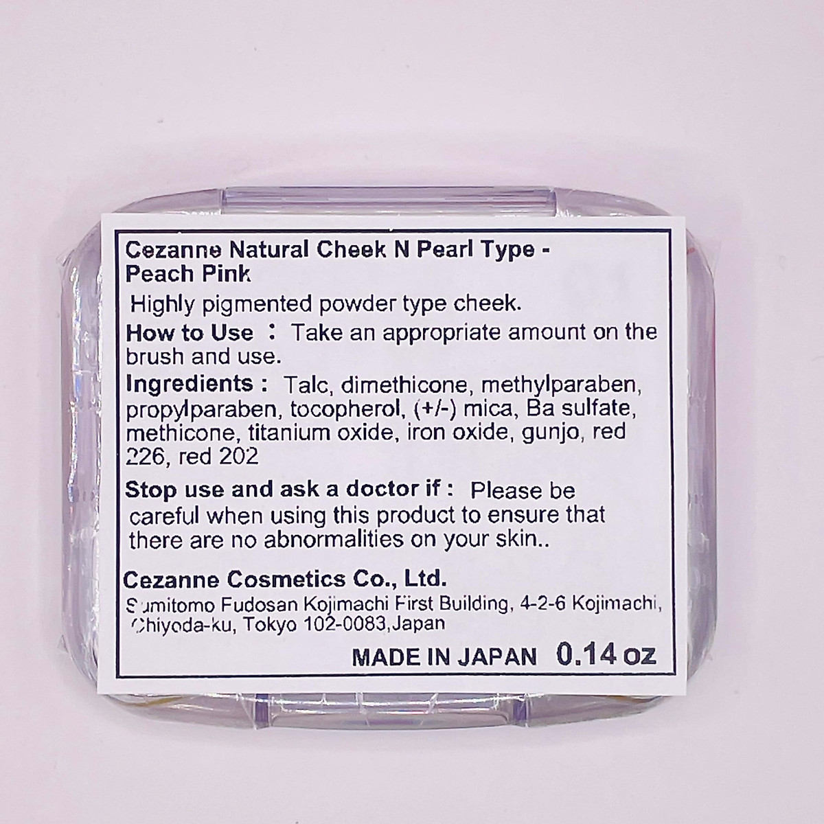 Cezanne Natural Cheek N Pearl Type - Peach Pink