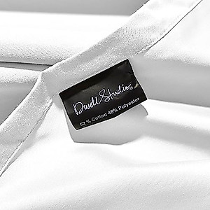 Dwell Studio 4-Piece 2000 Thread Count Cotton Rich Sheet Set - Deep Pocket, 4 Piece - 1 Flat, 1 Deep Pocket Fitted Sheet and 2 Pillowcases, Crisp Cool and Strong Bed Linen (Queen, White)