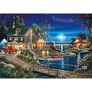 Buffalo Games - Beachcombers - 750 Piece Jigsaw Puzzle Multicolor, 24" L X 18" W & Days to Remember - Autumn Memories - 500 Piece Jigsaw Puzzle, Blue,red, Brown, 21.25" L X 15" W
